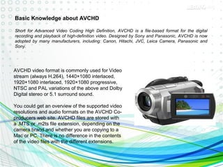 Convert and burn avchd to dvd | PPT