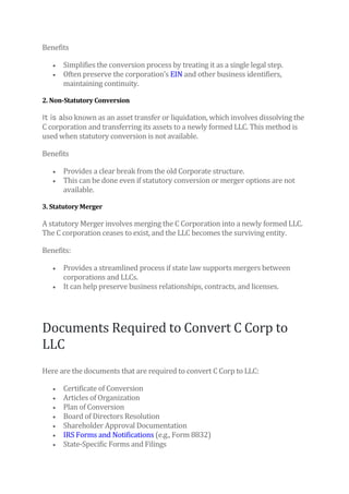 Convert Your C Corp to LLC. How to and Why? | PDF | Business Accounting ...