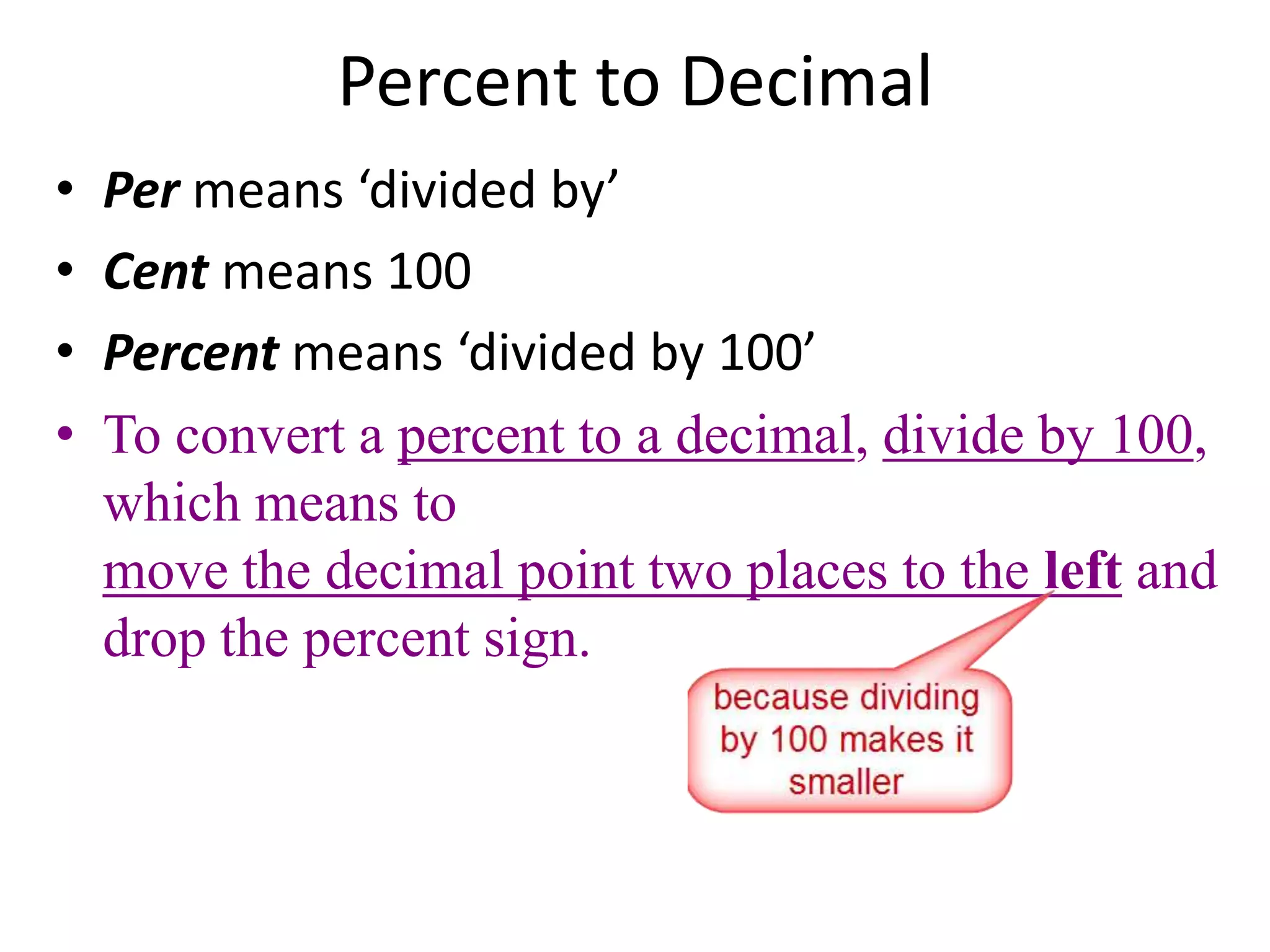 Converting Decimals and Percents | PPTX