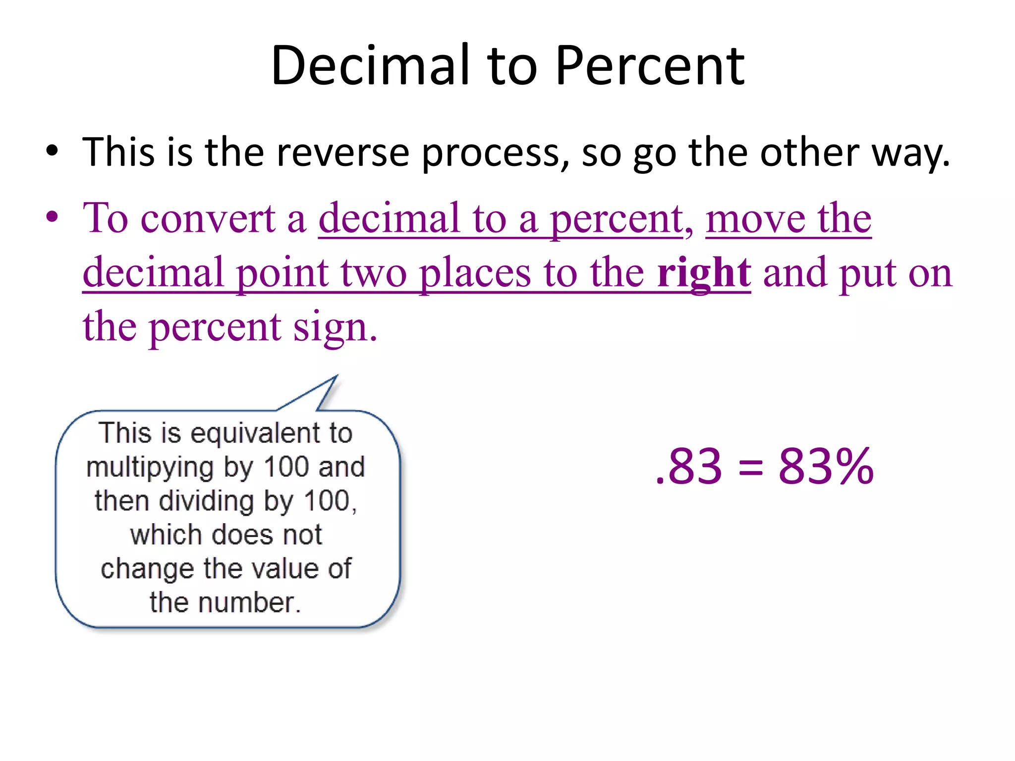 Converting Decimals and Percents | PPTX