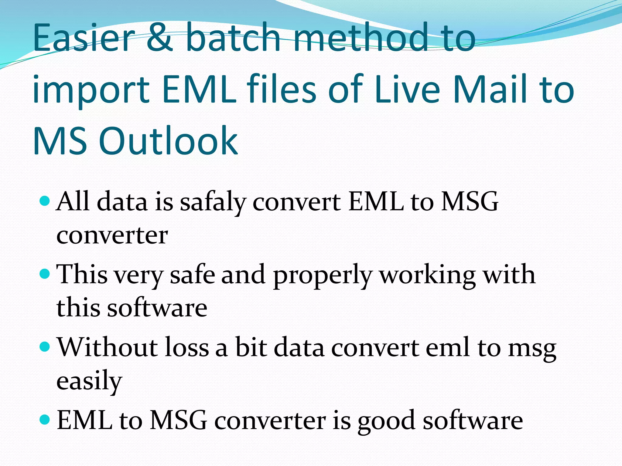 Convert eml to msg | PPTX