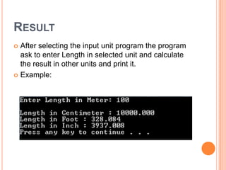 Converter - C- Language Program | PPTX