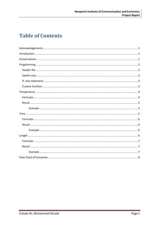 Converter - C- Language Program | DOCX