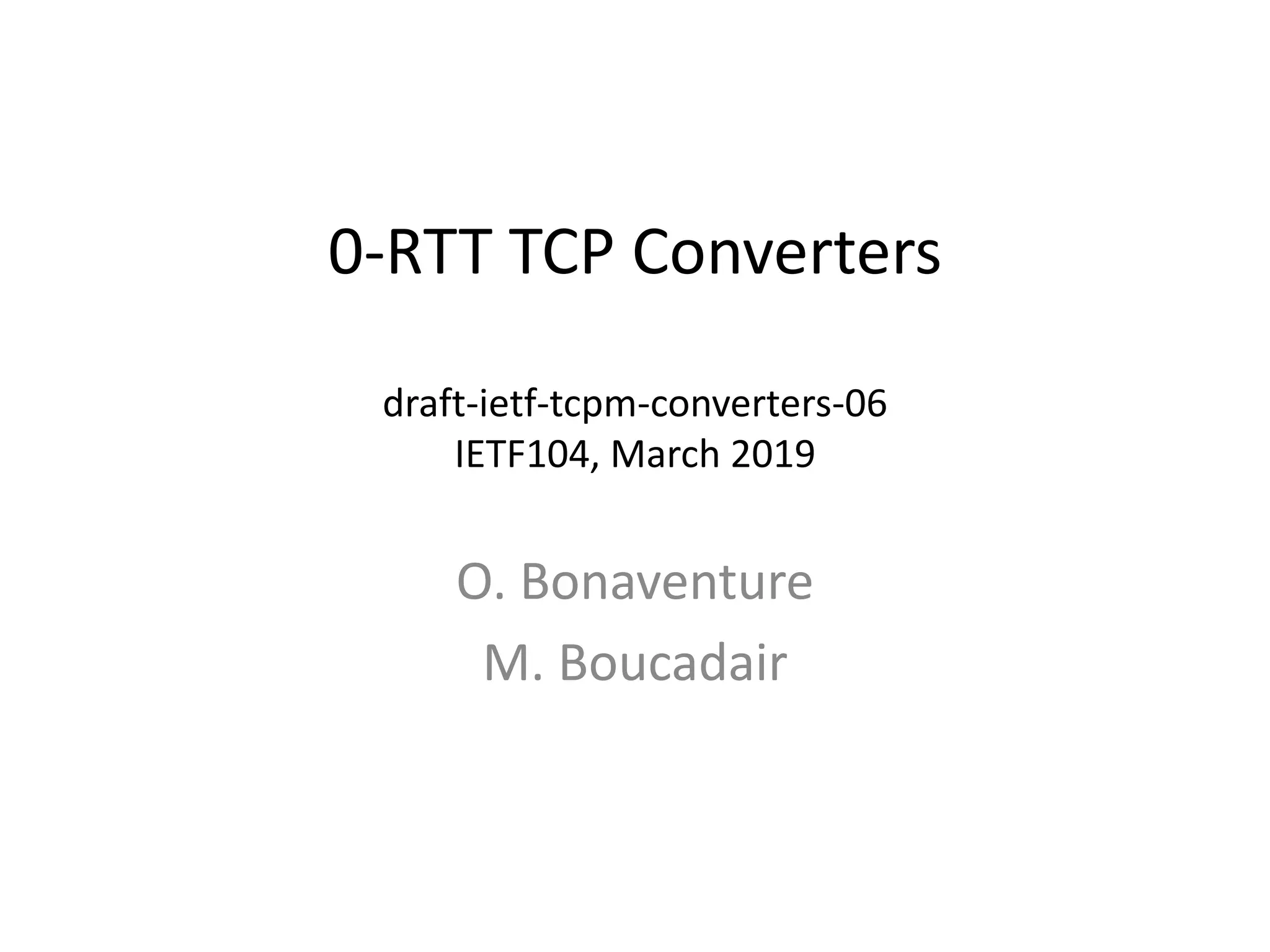 0-RTT TCP Converters | PPTX | Computer Networking | Computing