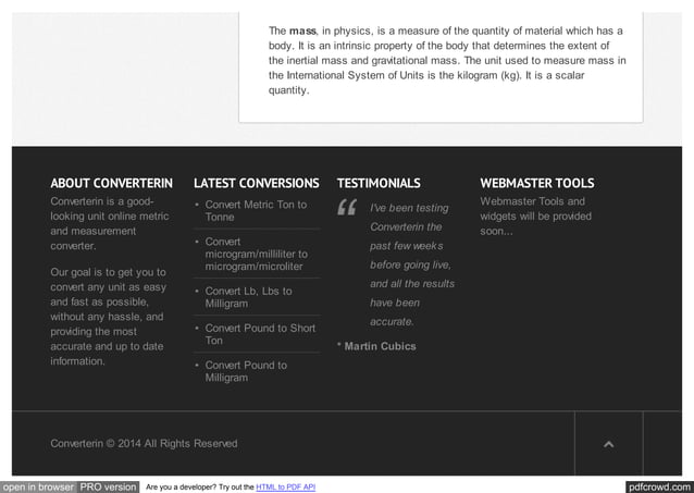 Weight / Mass - Conversion | PPT
