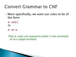 Convert grammar to cnf | PPT