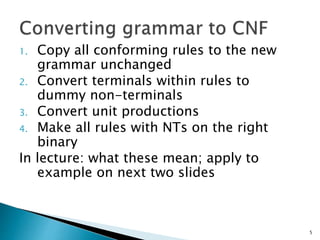 Convert grammar to cnf | PPT