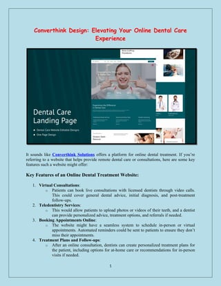 Converthink Design Elevating Your Online Dental Care Experience. | PDF