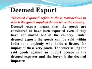 Deemed Export and Rupee Convertibility | PPTX