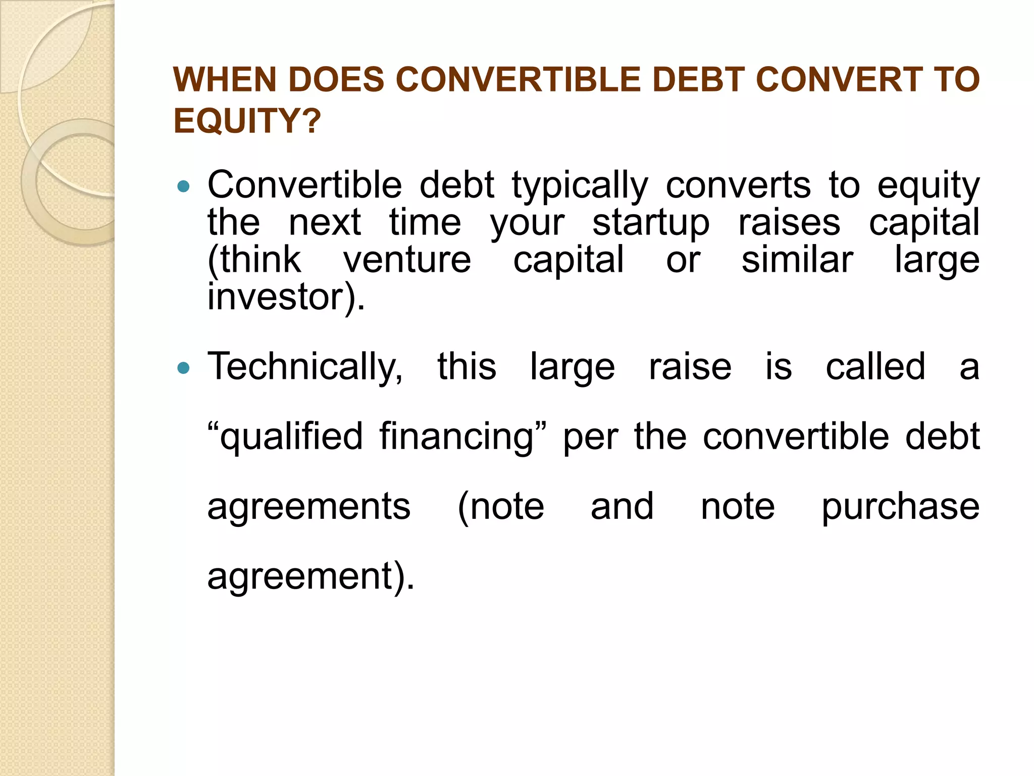 Convertible Debt Agreement. | PPTX