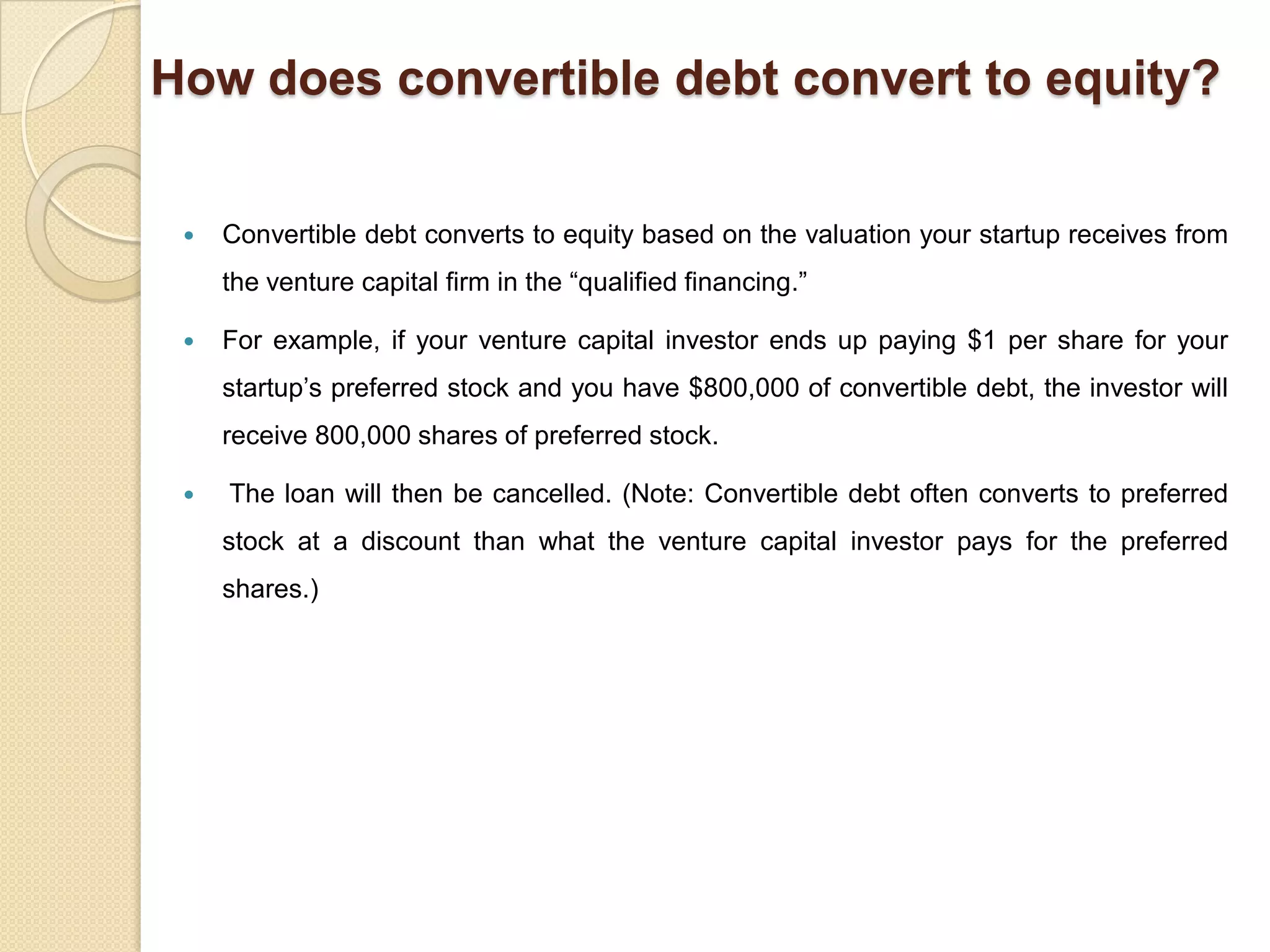 Convertible Debt Agreement. | PPTX