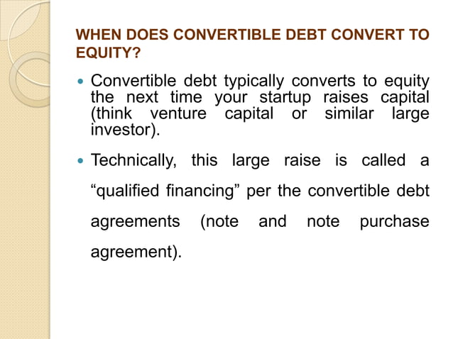 Convertible Debt Agreement. | PPT