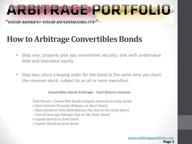 Convertible Bond Arbitrage| ArbitragePortfolio.com