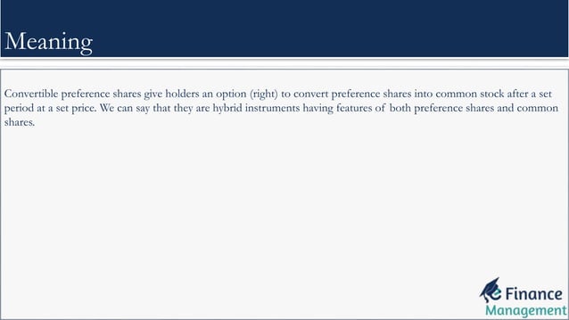 Convertible Preference Shares | PPT