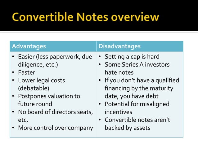 Primer on Convertible Notes | PPTX