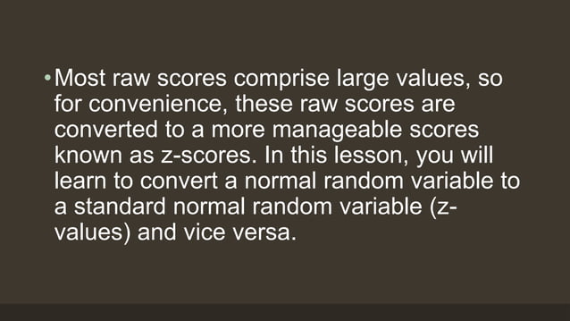 Converting A Normal Random Variable To A Standard Pptx