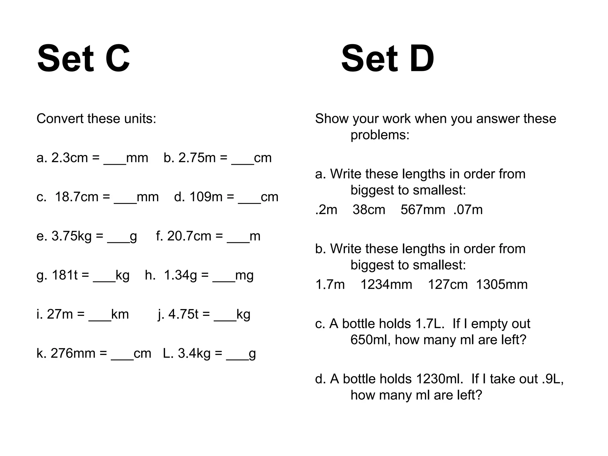 Converting Metric Units | PPT