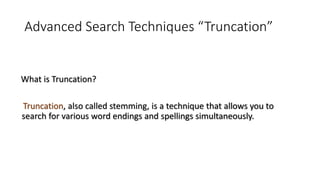 Converting a research question into a keyword search | PPTX