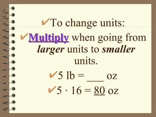 Converting Customary Units | PPT