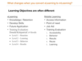 Converting e learning to mlearning (why and how) | PPT