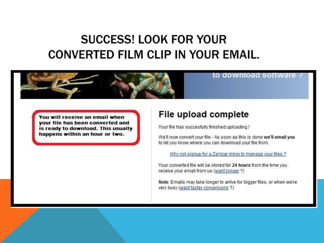 Converting files with zamzar | PPT
