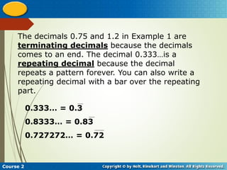 Converting fraction into decimals and vice versa(MAth 7) | PPTX