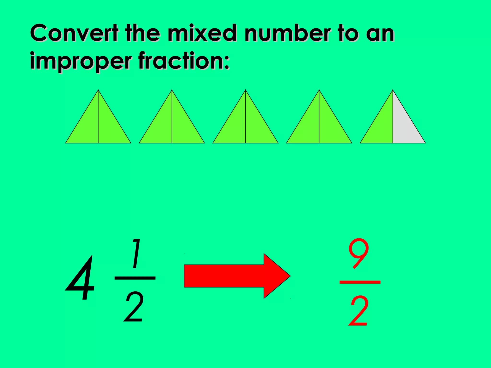 Converting fractions improper to mixed numbers | PPT