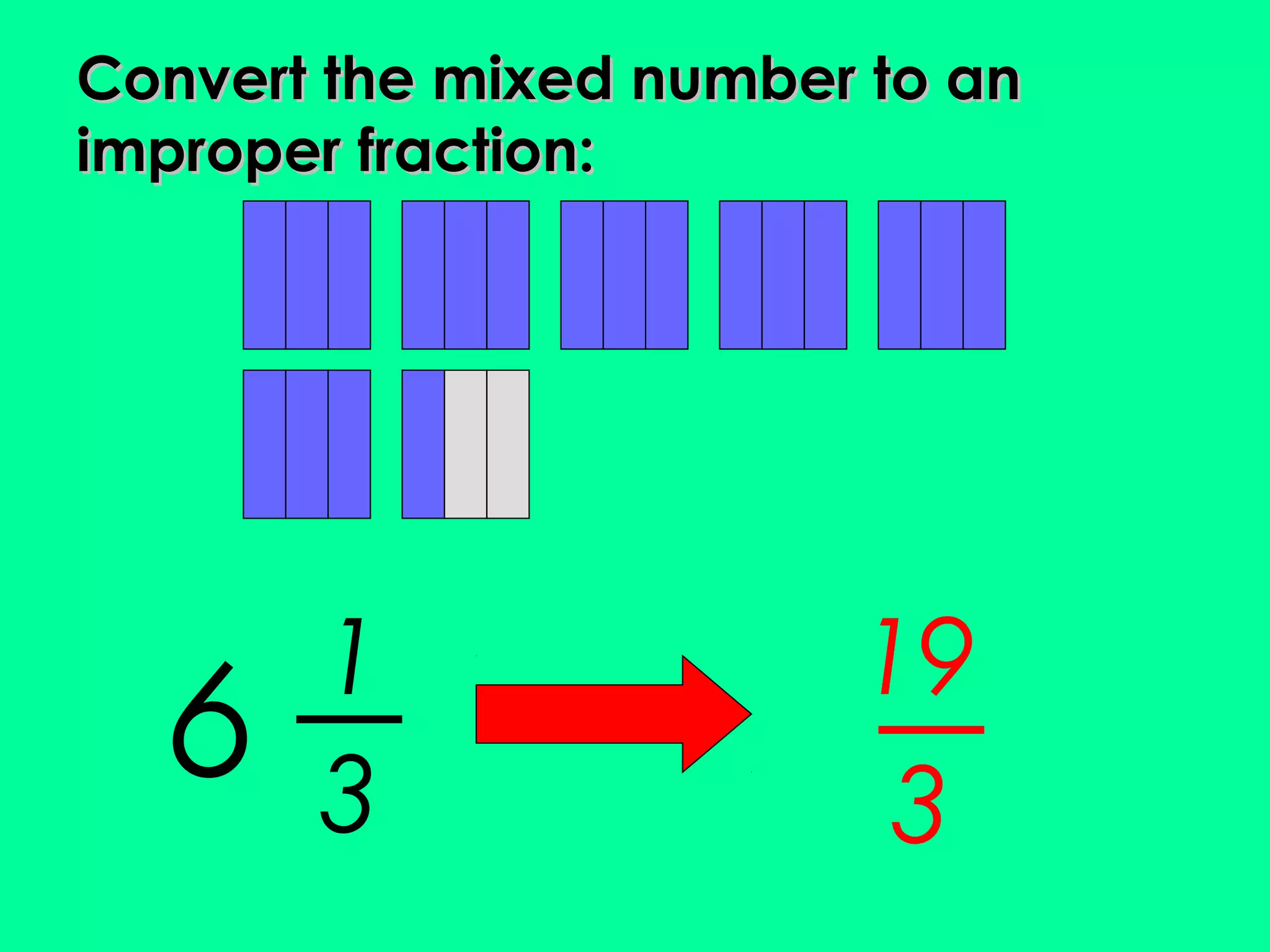 Converting fractions improper to mixed numbers | PPT