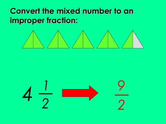 Converting fractions improper to mixed numbers | PPT