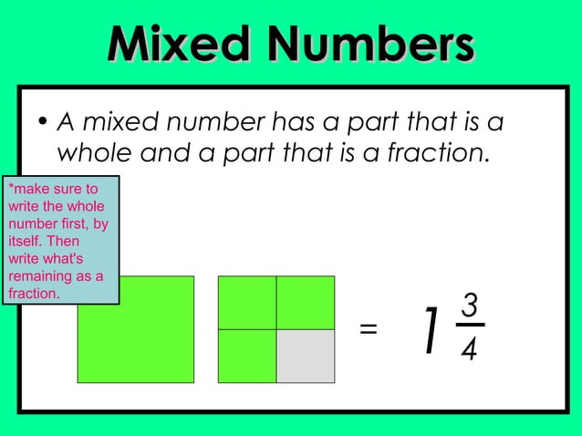 Converting fractions improper to mixed numbers | PPT