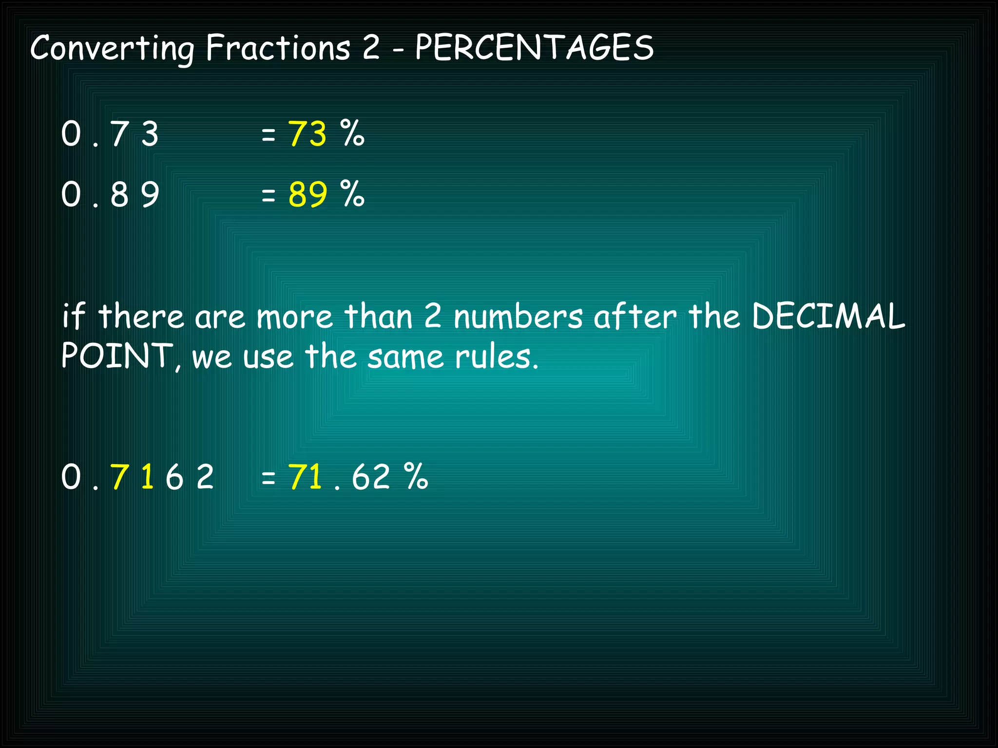 Converting fractions percentages | PPT