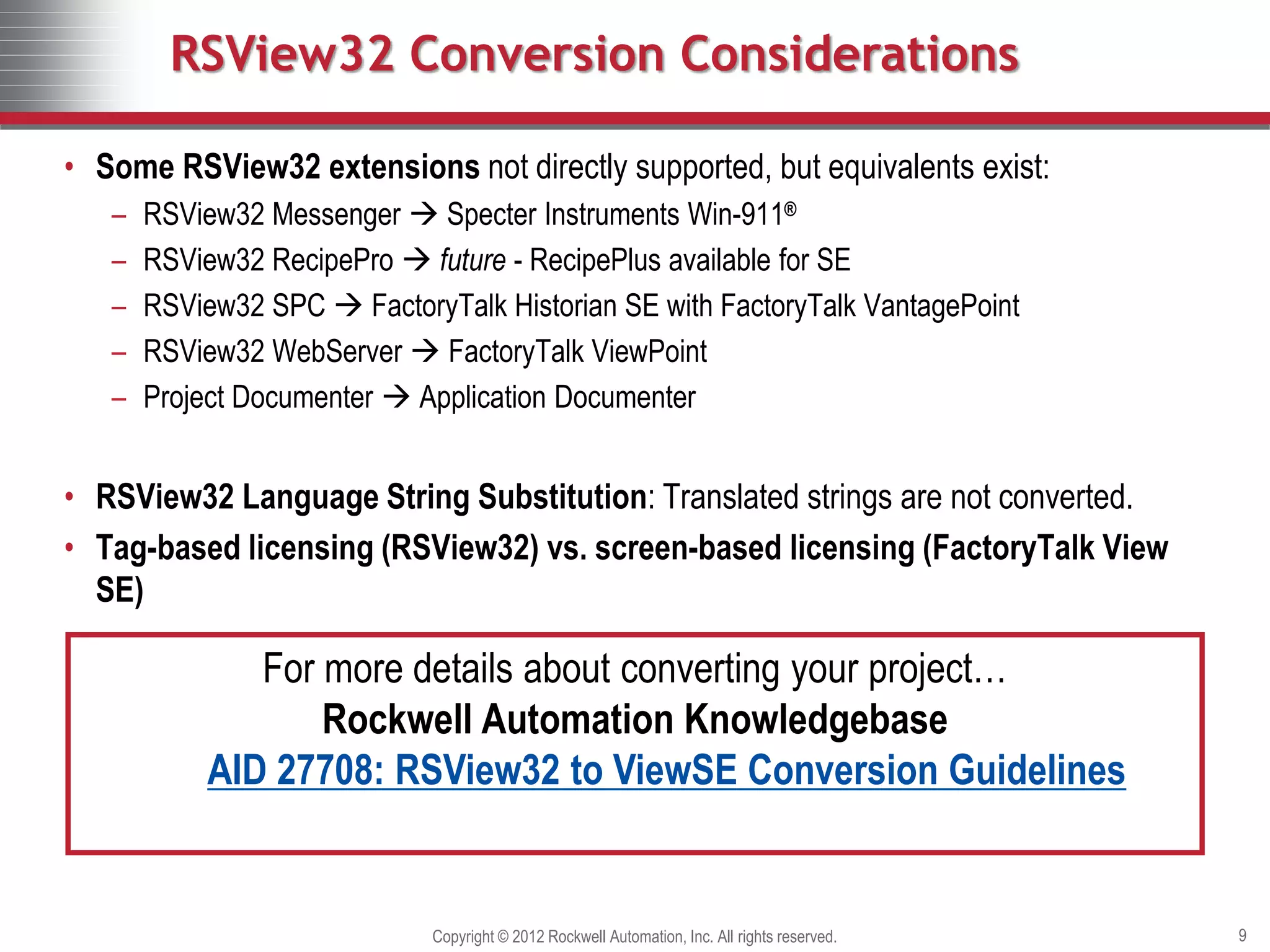 Converting from RSView32 to FactoryTalk View SE.ppt