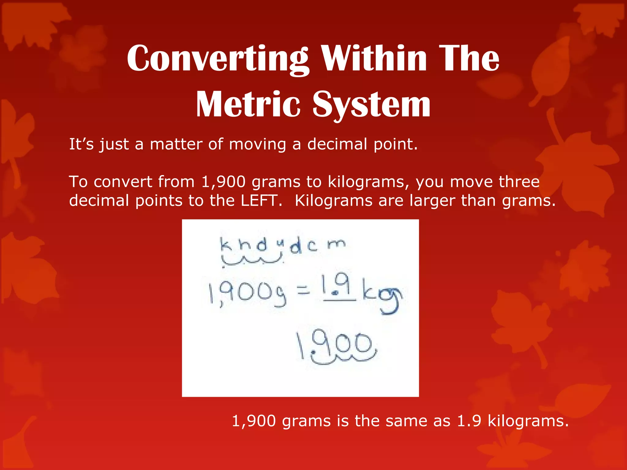 Converting in metric | PPT