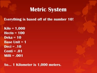 Converting in metric | PPT