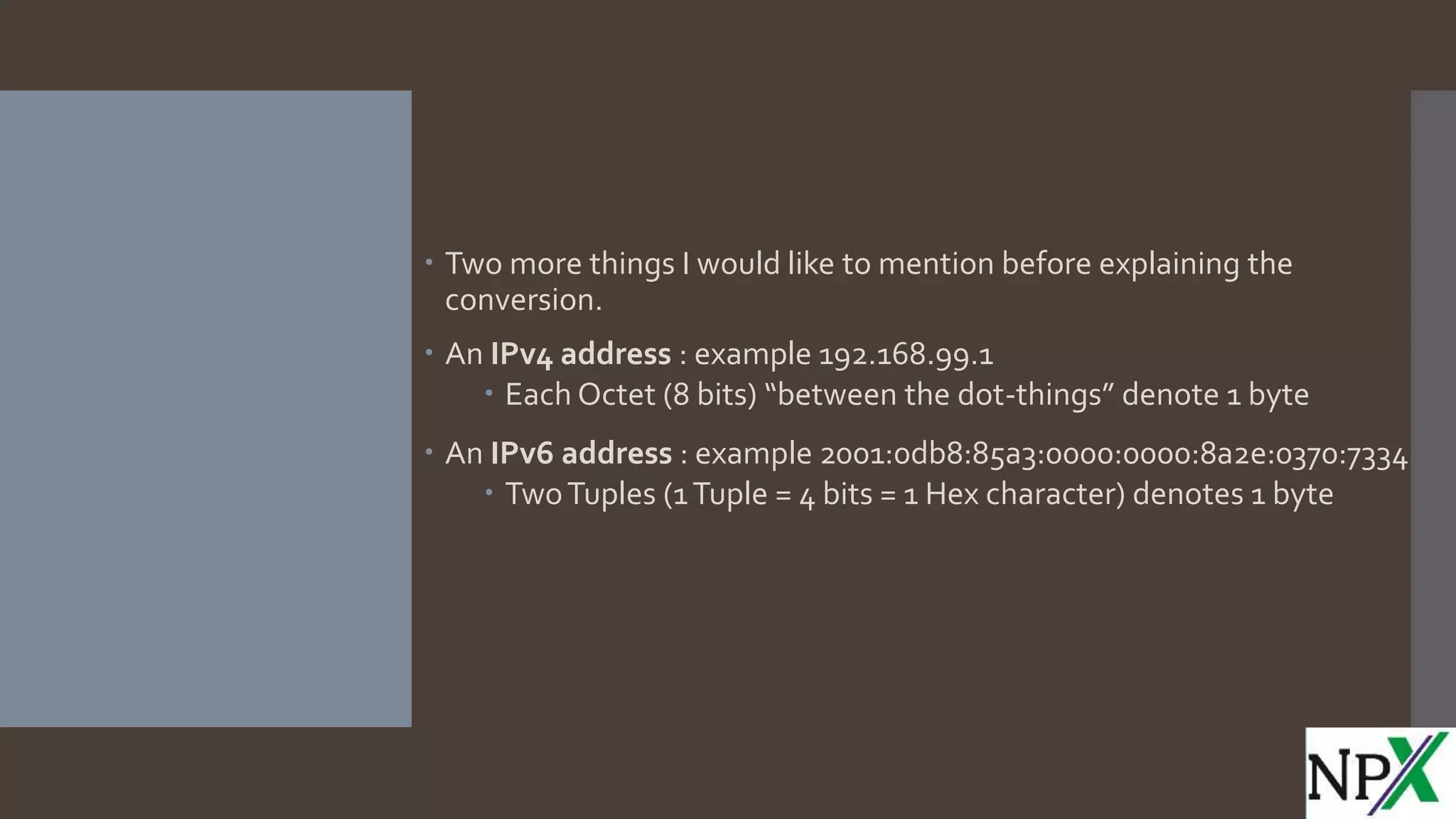 Converting ipv4 to ipv6 and vice versa | PPTX