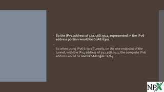 Converting ipv4 to ipv6 and vice versa | PPTX