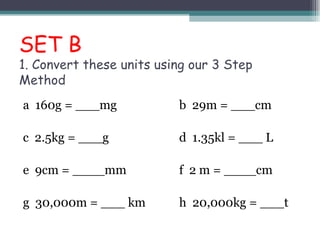 Converting Metric Units Set B | PPT