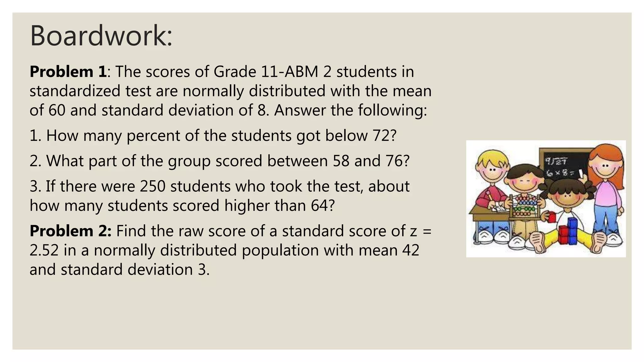 Converting normal to standard normal distribution and vice versa ppt | PPTX