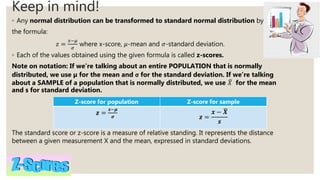 Converting normal to standard normal distribution and vice versa ppt ...
