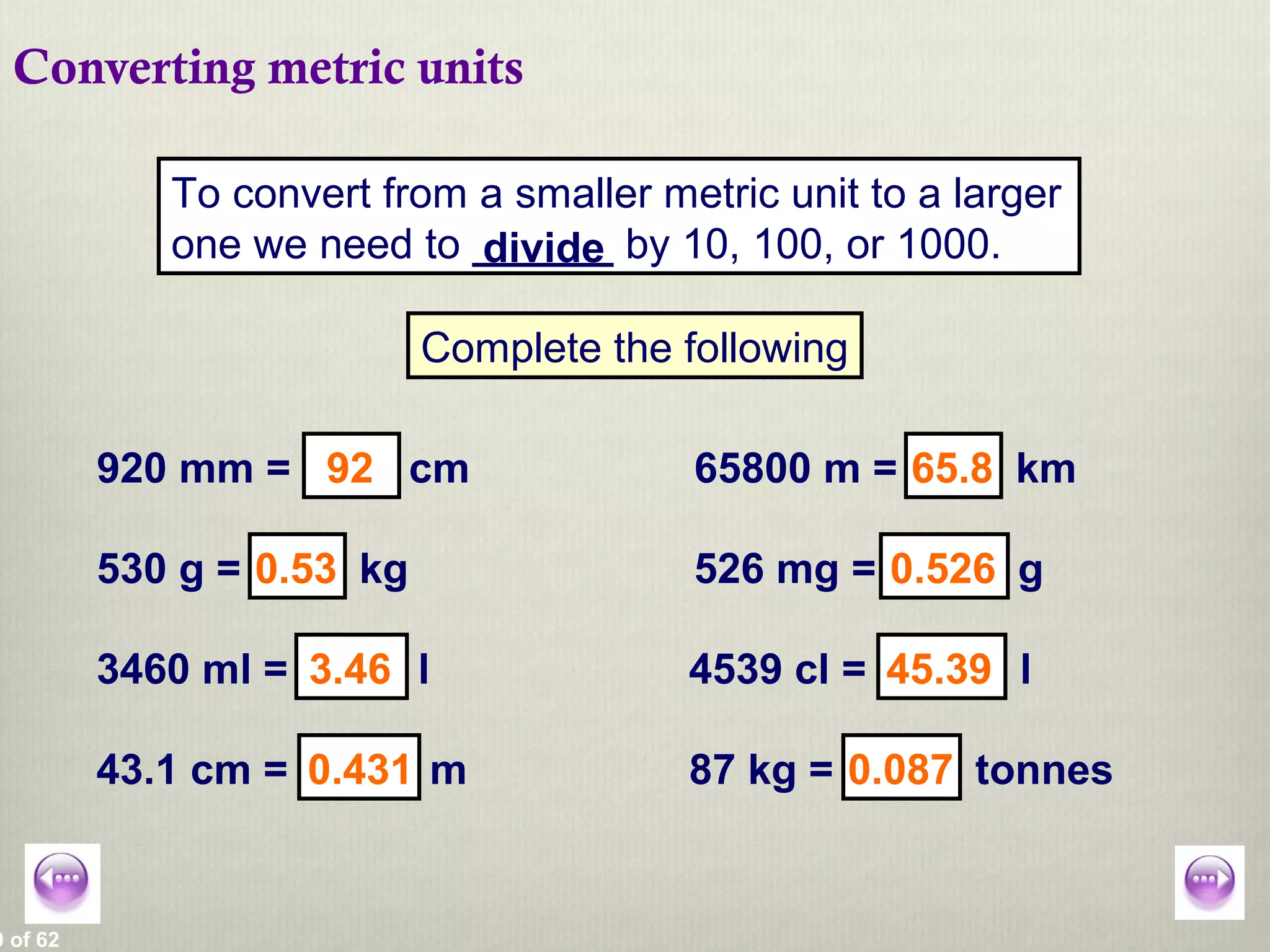 Converting unit measures | PPT