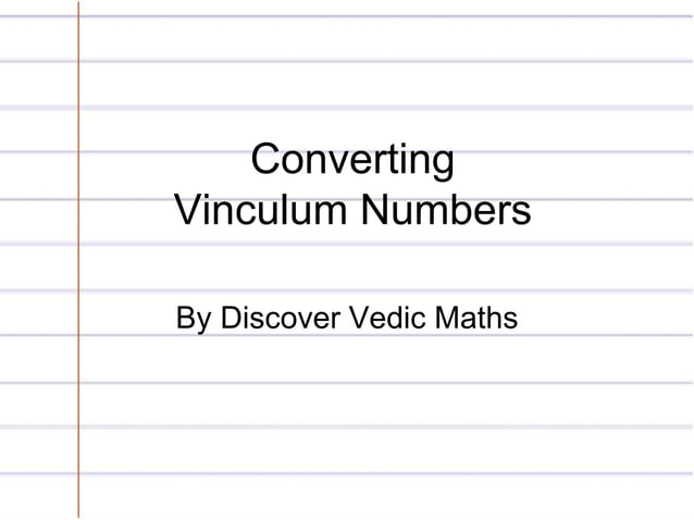 Converting vinculum numbers | PPTX