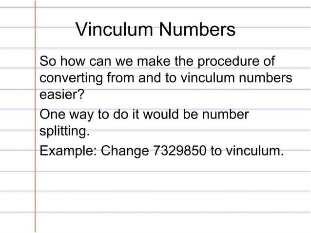 Converting vinculum numbers | PPTX