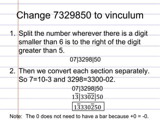Converting vinculum numbers | PPTX
