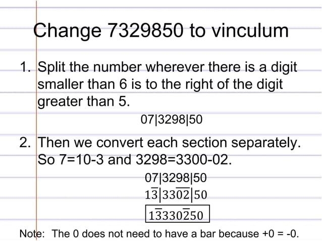 Converting vinculum numbers | PPTX