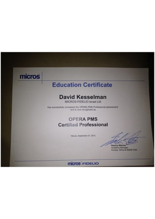 OPERA PMS Certification | PDF