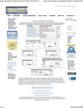Convert k va to kw, kw to kva, | PDF
