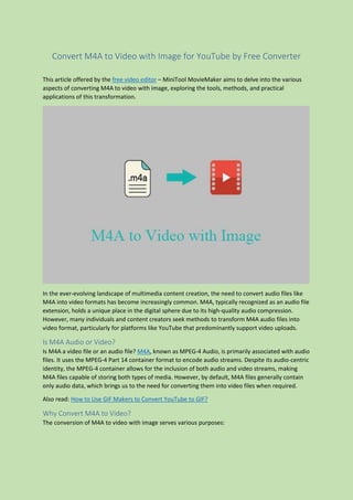 Convert M4A to Video with Image for YouTube by Free Converter.docx