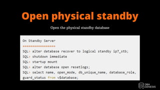 Convert Physical Standby Into Logical Standby | PDF