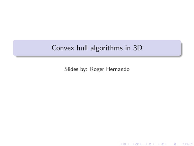 Convex hull in 3D | PPT