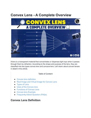 Convex Lens - A Complete Overview.PDF | Eye and Vision Conditions ...